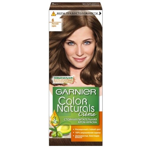 Краска для волос Garnier "Color Naturals", тон 6 Лесной орех, 40 мл (С1714607)
