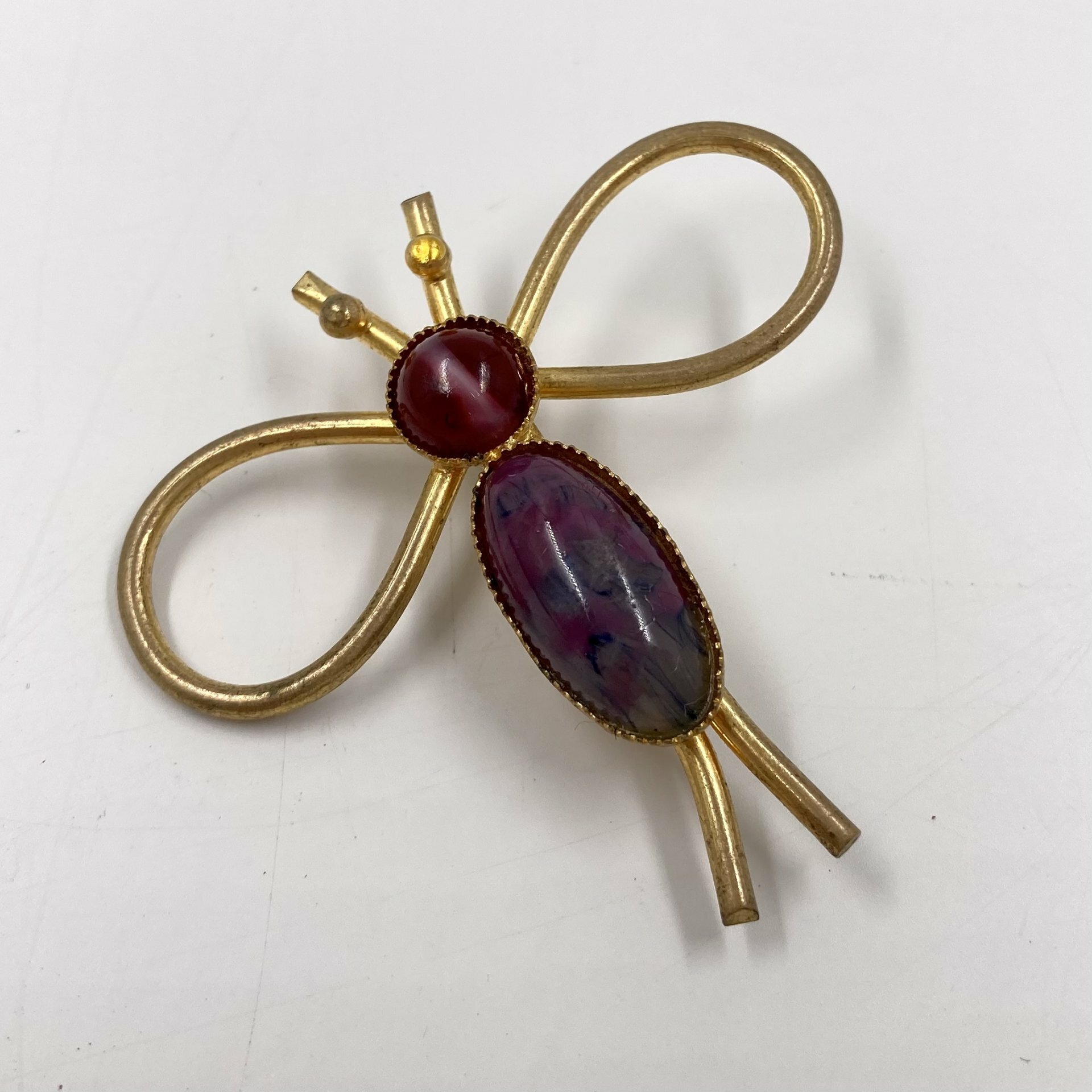 Брошь "Бабочка, металл, пластик, СССР, 1970-1990 гг.