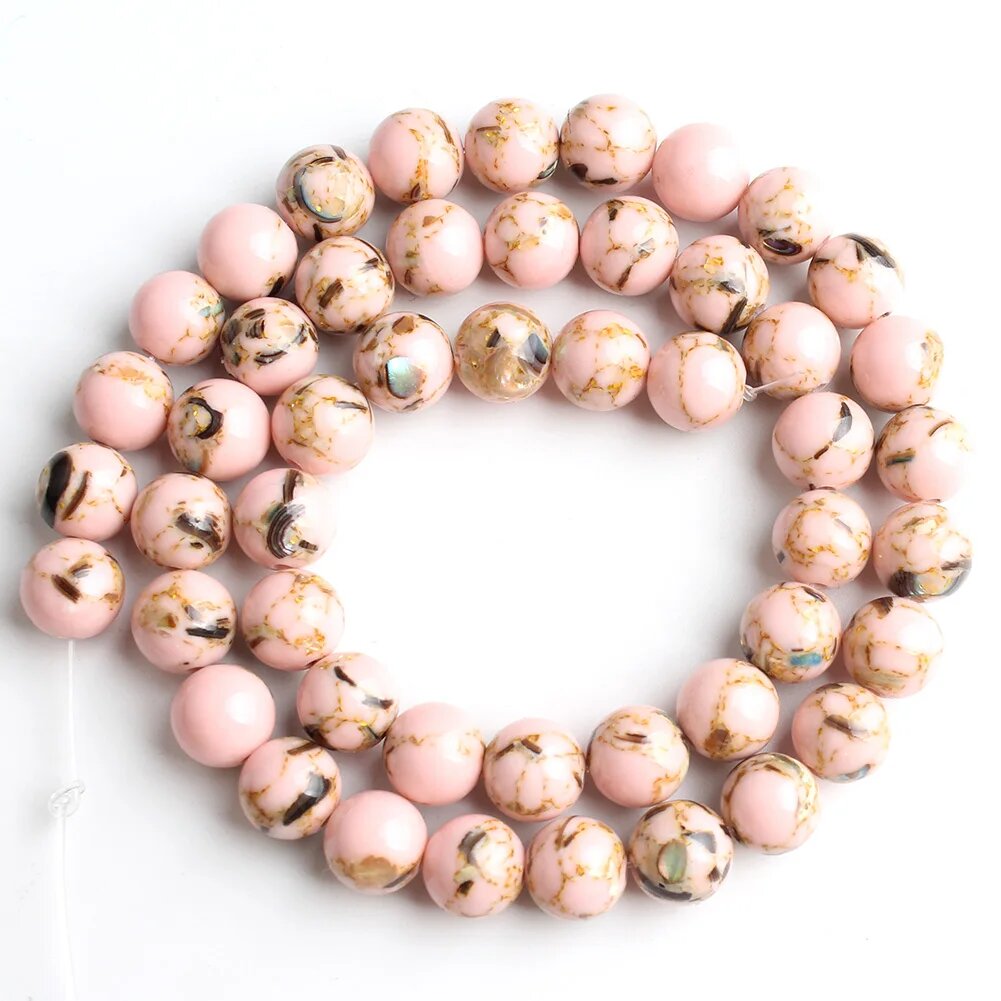 Голубой хаулит бусины TTUIJI 4/6/8/10/12 мм 8mm 46pcs, shell turquoise 3