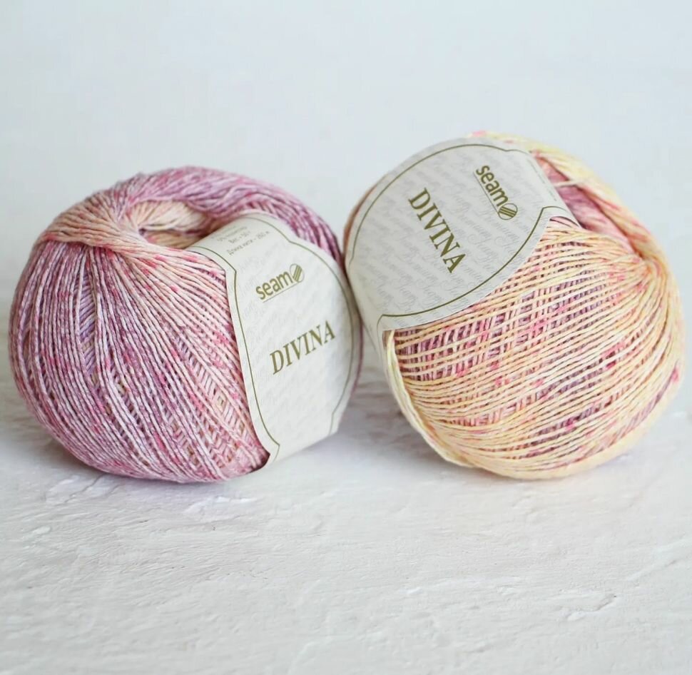 Пряжа Divina Seam цвет 02, 10шт*(260м/50г), 95% хлопок 5% полиэстер