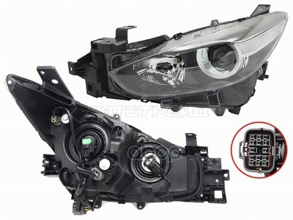 Фара Mazda 3 16-19 / Axela 16-19 (Слева/ Галоген/ С электрокорректором) Sat арт. ST-216-1178LM