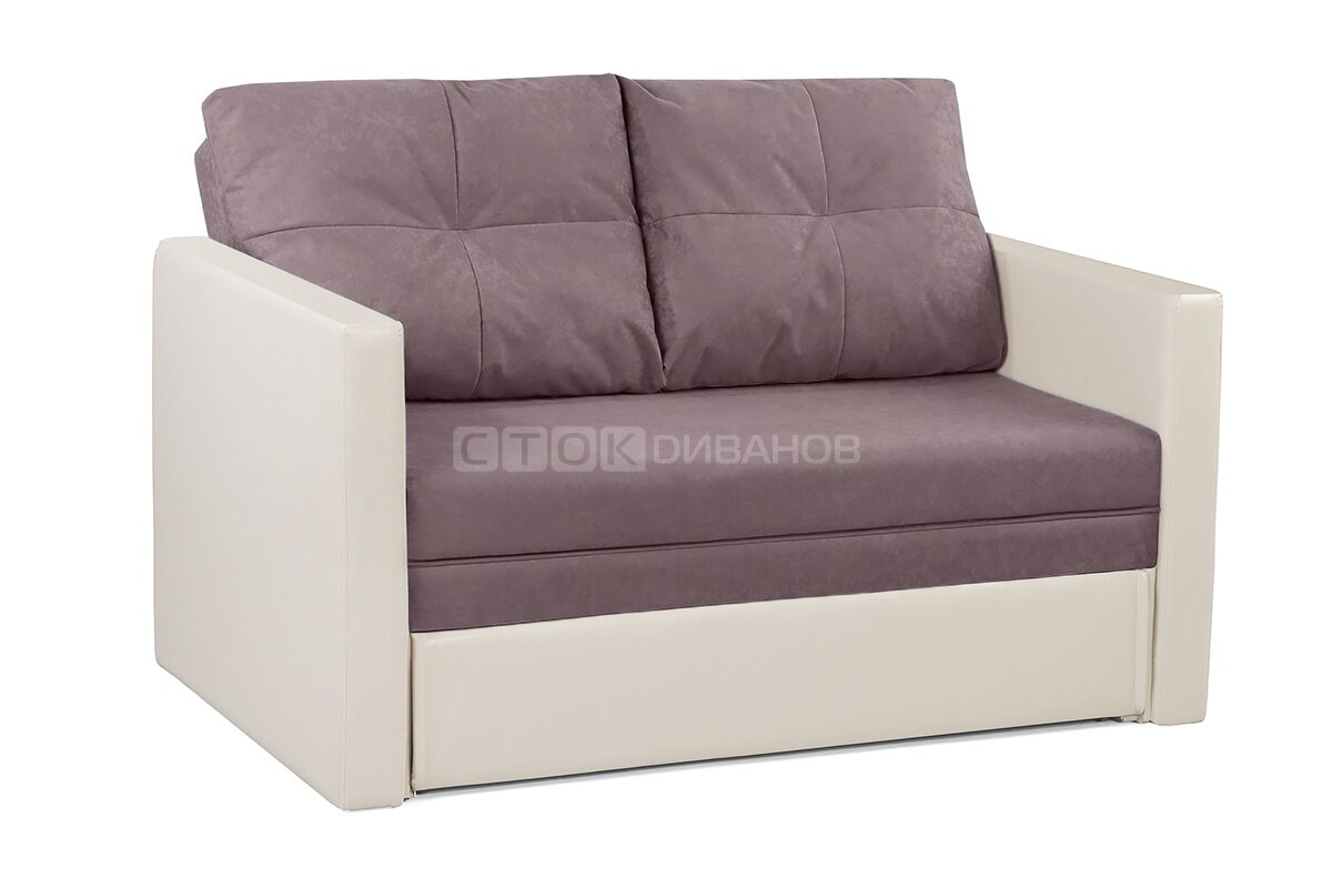 Диван Сток Диванов Альфа Rose лиловый 150 см, механизм выкатной, с ящиком для хранения