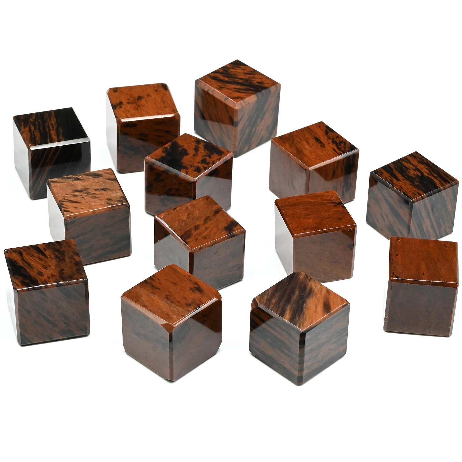 Кубик из обсидиана коричневого 20*20мм "Для виски" .