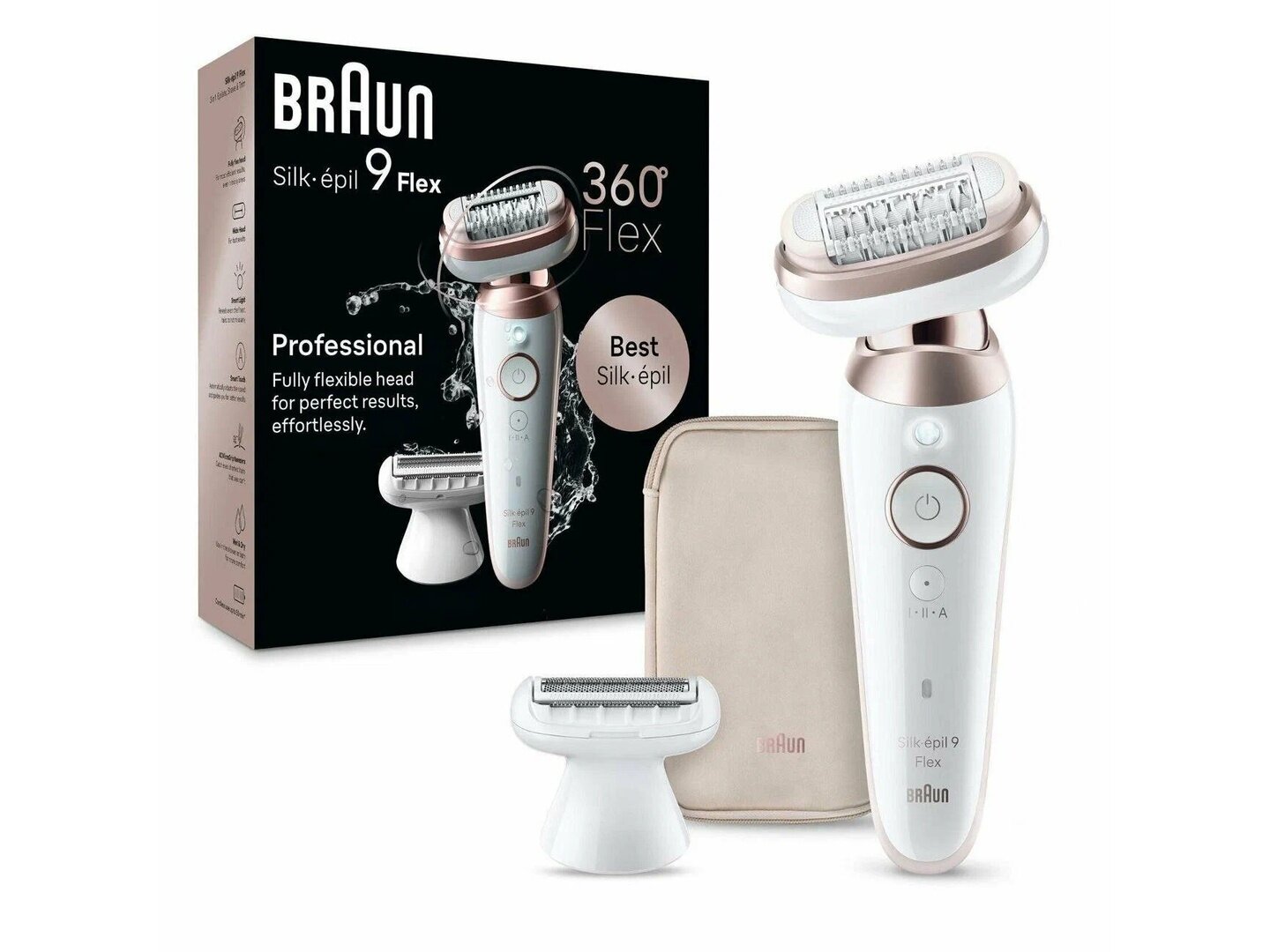 Эпилятор Braun Silk-Epil 9 Flex S9 SES 9-030, женский, 3 скорости, 40 пинцета, датчик кожи