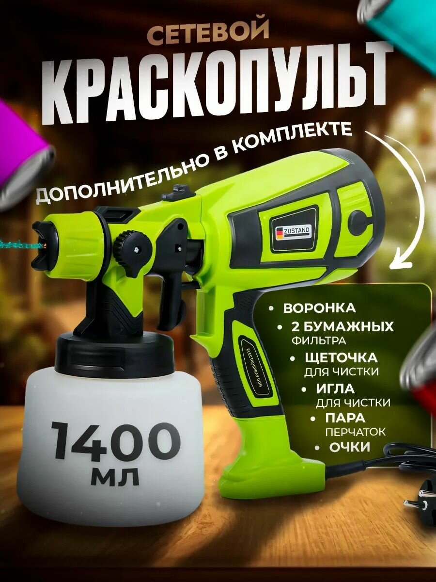 Сетевой Краскопульт Электрический Для Краски Съемный и портативный
