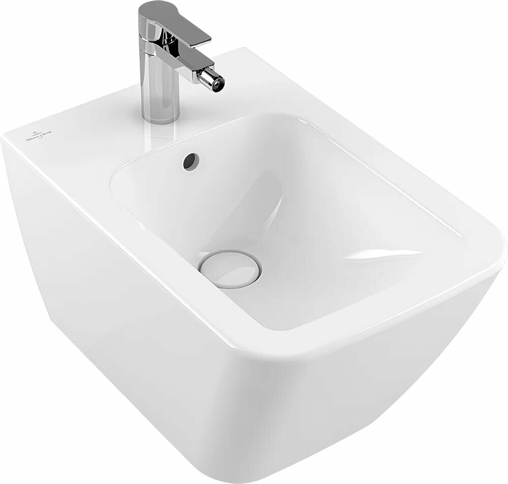 Биде подвесное Villeroy & Boch Finion 446500R1 alpin, с донным клапаном