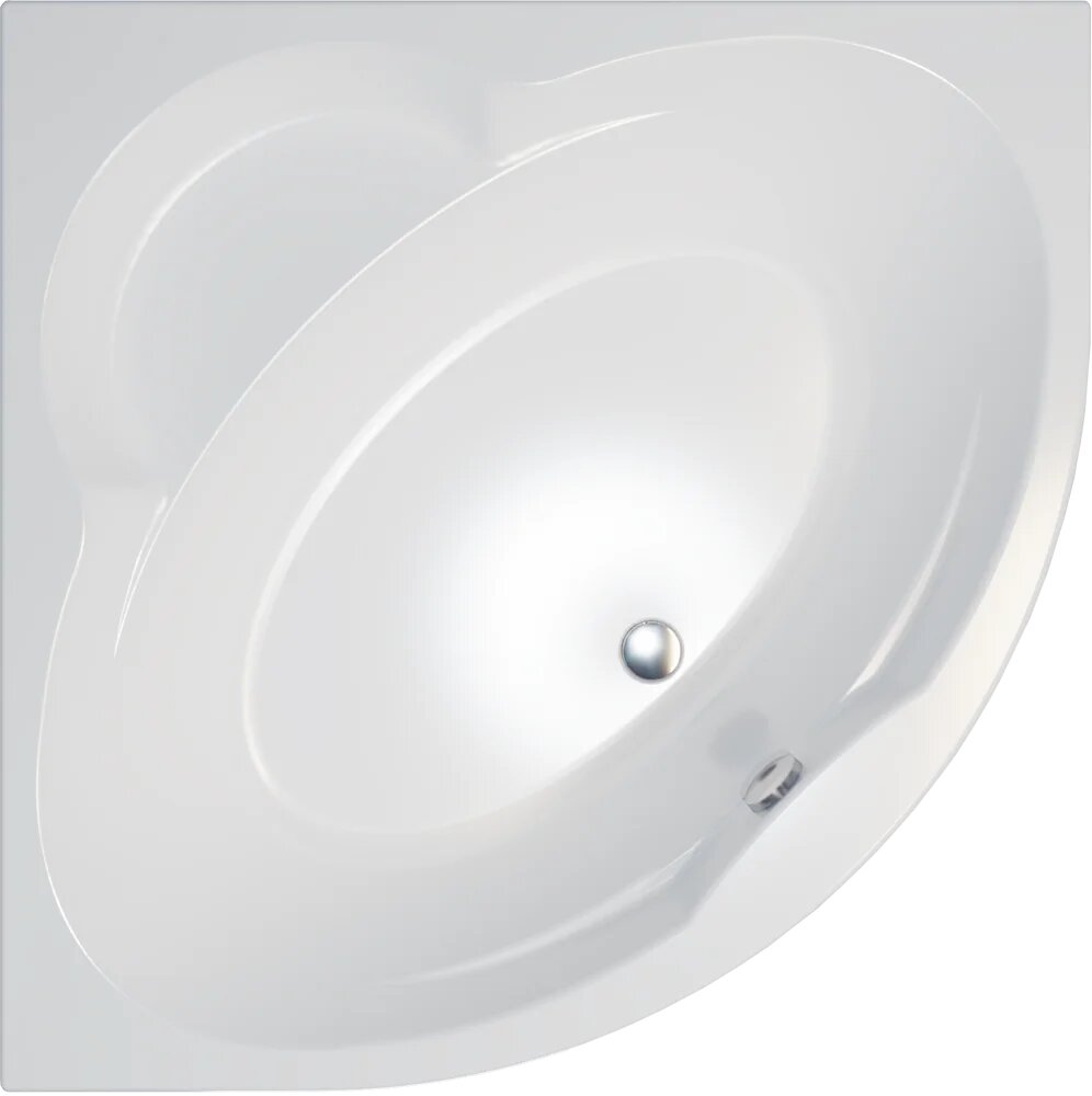 Акриловая ванна 1ACReal Мартин Щ0000045647 без опоры 120x120, угловая, пристенная, белая, глянцевая, четверть круга, с сиденьем, антискользящее покрытие