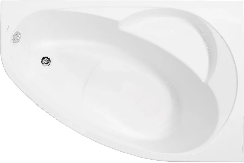 Акриловая ванна Vagnerplast Flora R 150x100, с каркасом, угловая, правая, пристенная, белая, глянцевая, асимметричная, с сиденьем