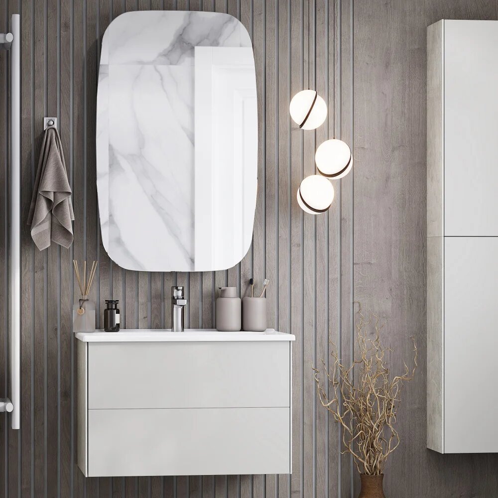 Мебель для ванной комнаты AQUATON Сохо 75 cлэйт, галька серая