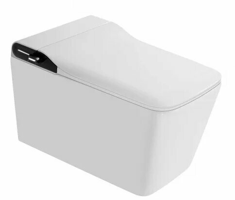 Умный унитаз подвесной Grossman Смарт GR-5701 с микролифтом, безободковый, антивсплеск, фаянсовый, с биде, белый, глянцевый, прямоугольный, сиденье для унитаза в комплекте