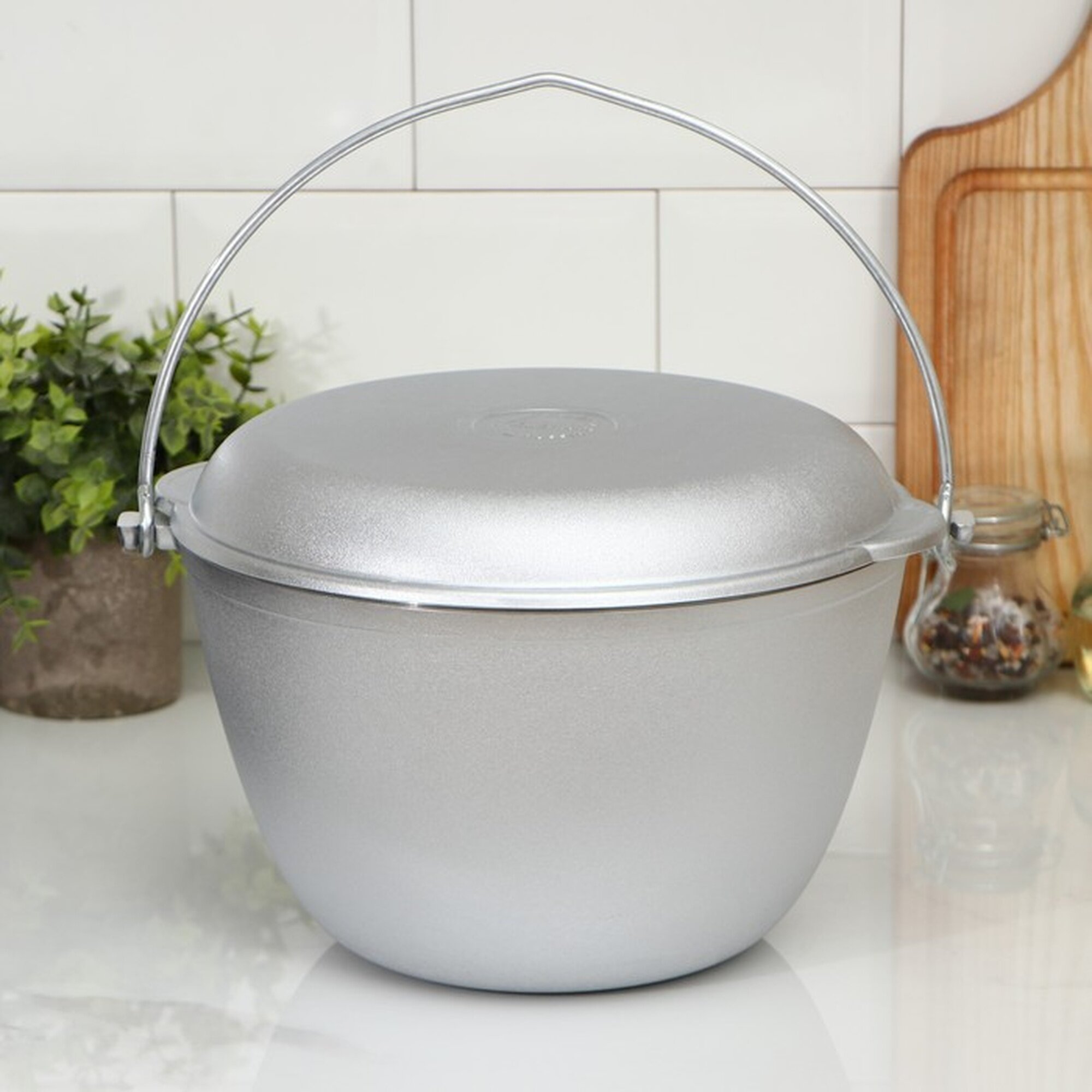 Казан походный Kukmara, литой алюминий, 5л, с крышкой-сковородой