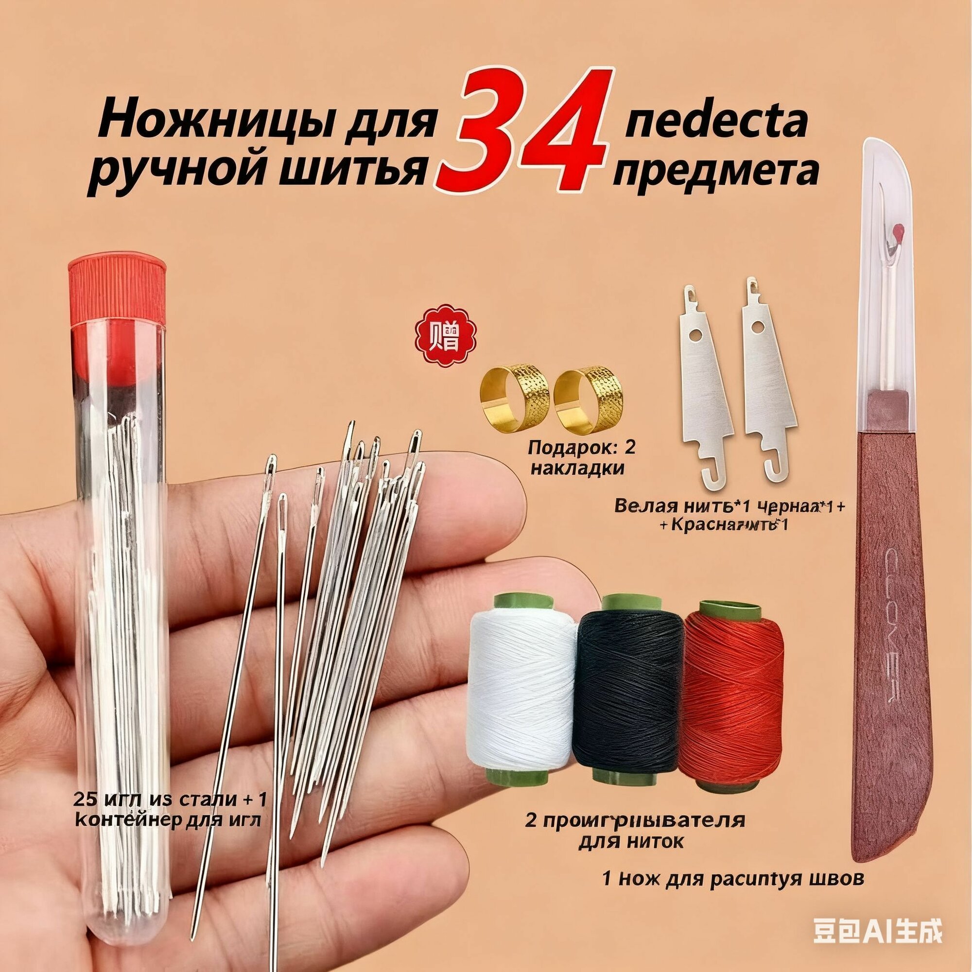 Ручные швейные иглы для пожилых людей с большим отверстием удобное использование