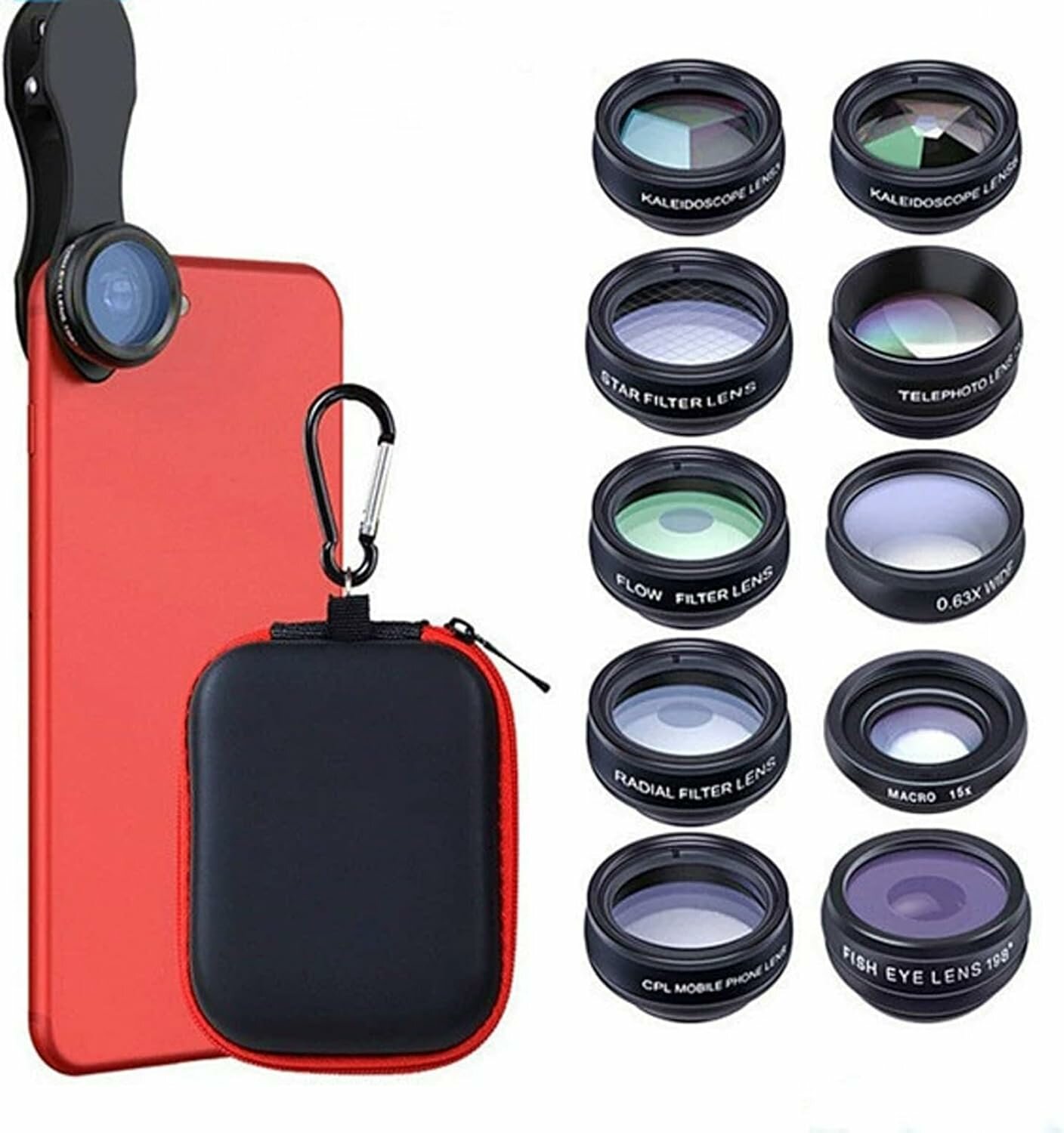 Объектив для смартфона 10 в 1 с универсальным креплением