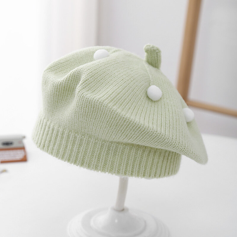 Весенне-осенний корейский вариант для мальчиков и девочек, универсальный вязаный берет ярких цветов, детская стильная повседневная шерстяная шапка, шапка художника.