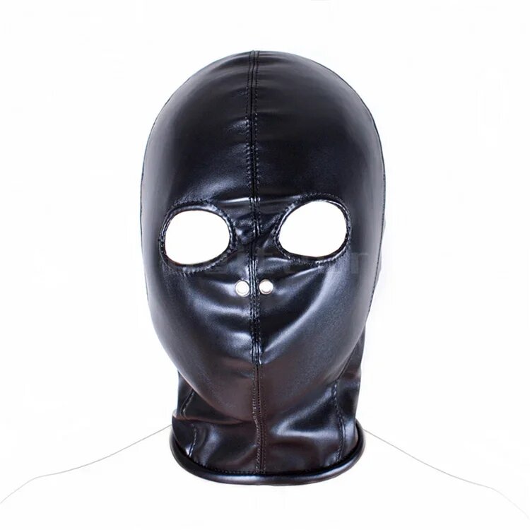 Черный бондаж маска с молнией, Type3-zipper-M