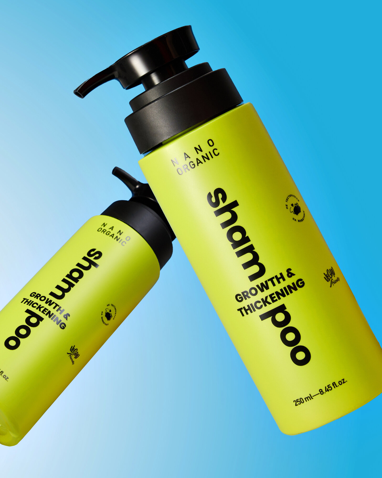 Стимулирующий шампунь Nano Organic для ускорения роста более здоровых и толстых волос "Growth & Thickening", 250 мл