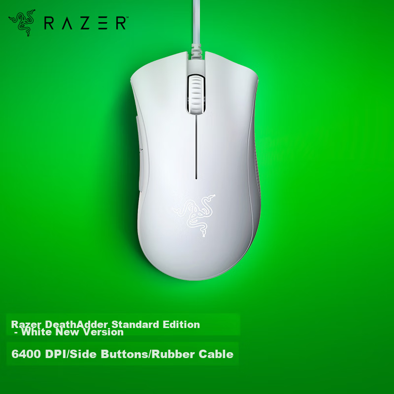 Игровая мышь Razer DeathAdder Standard Wired Ergonomic, for PUBG/LOL/CS GO White