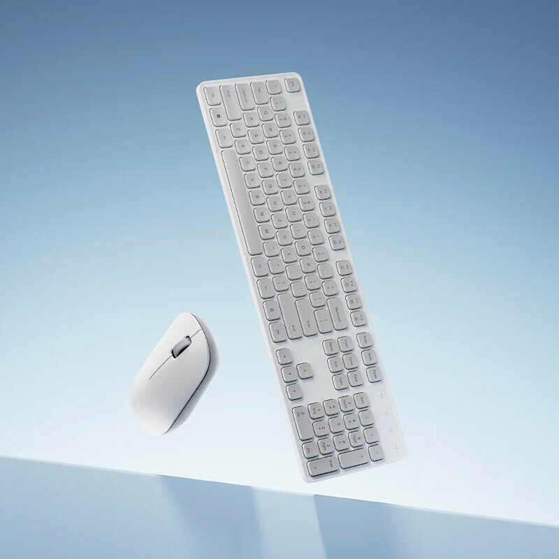 MI (MI) Wireless Keyboard and Mouse Set 3 White Gray Slim Portable Full Size 104 Keys Keyboard Mouse 2.4G Wireless Transmission Computer Laptop Office Keyboard and Mouse Set