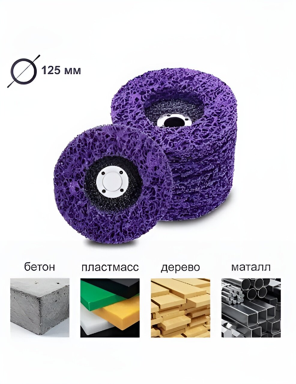 Диск зачистной, фиолетовый Шлифовальный круг фибровый 125Х22мм высококачественный инструмент
