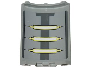 Cylinder Quarter 4 x 4 x 6 with SW Naboo Reactor Shaft Pattern on Inside (Sticker) - Set 75169, 30562pb049 Light Bluish Gray U
