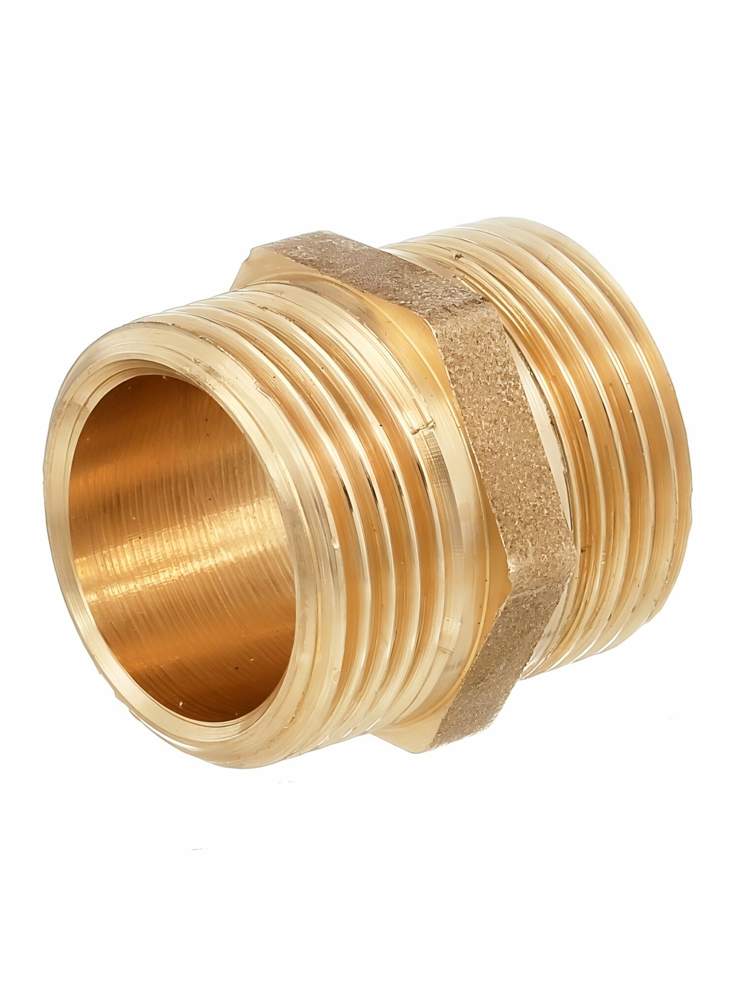 Бочонок резьбовой латунный 1/2 дюйма БАЗ, фитинг для сантехники, Россия