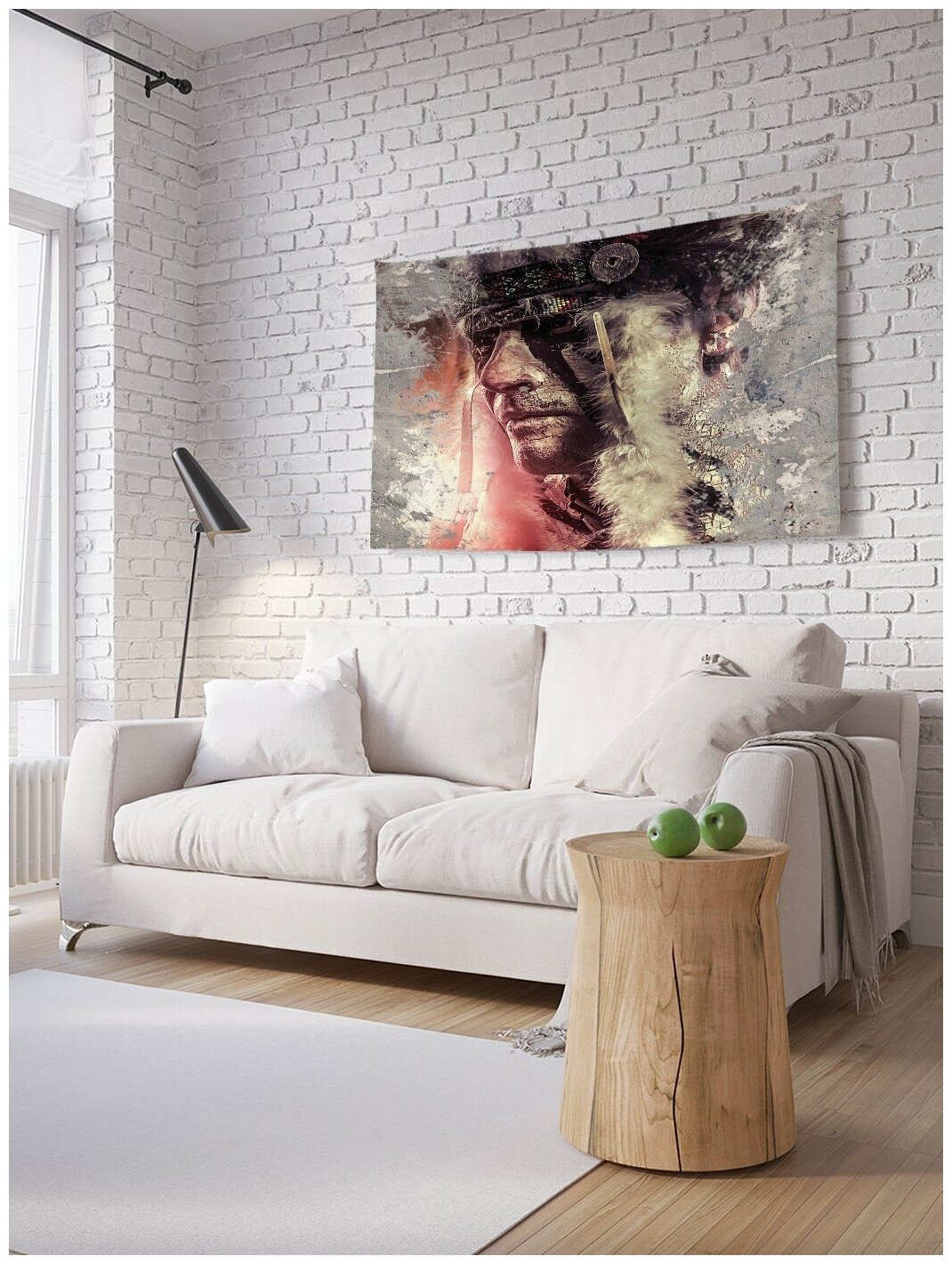 Горизонтальное фотопанно JoyArty на стену "Одинокий индеец", 100x150 см