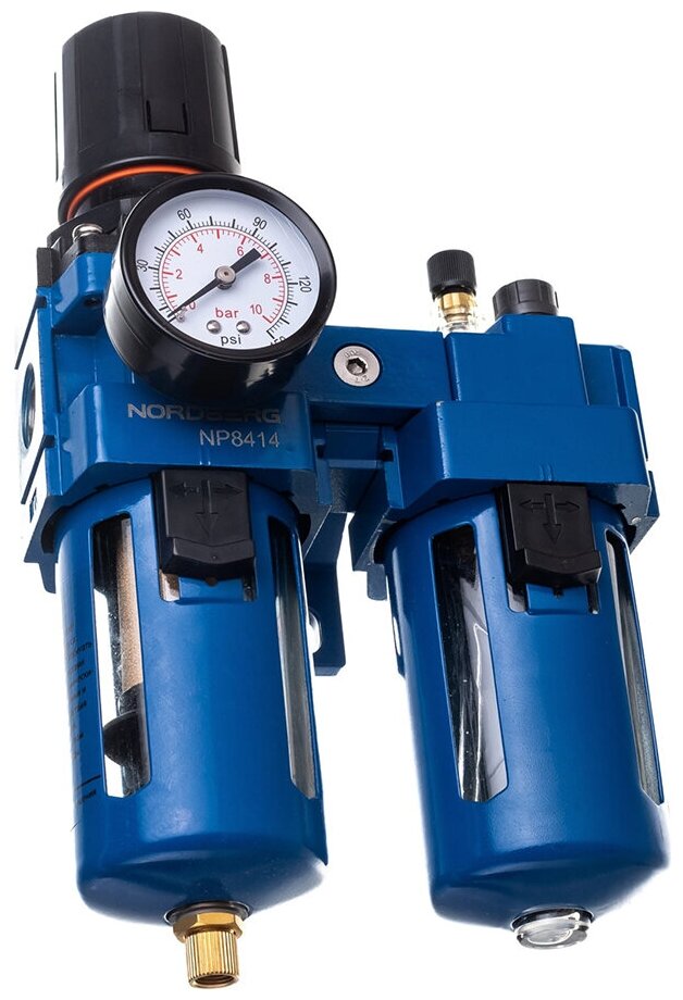 Фильтр NORDBERG влагоотделитель с редуктором и лубрикатор 1/2 с манометром NP8414