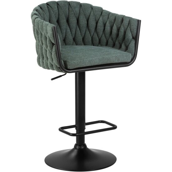 Стул барный Dobrin 9690-LM LEON, цвет сиденья зеленый (LAR-275-23), цвет основания черный