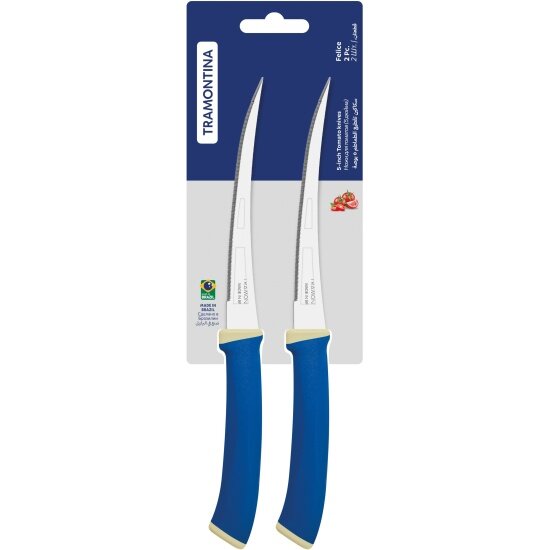 Набор ножей Tramontina Felice 2 шт для помидор/цитрус цв. син 12,5 см