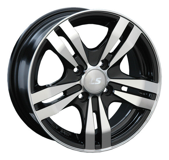 Колесный диск LS LS142 16x6.5" PCD5x114,3 ET40 D73,1 черный глянцевый с полированными лучами