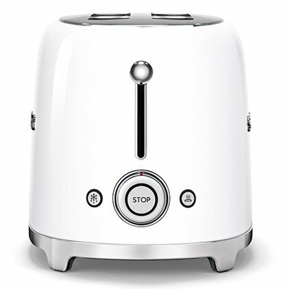 Тостер SMEG TSF02WHEU, 4 ломтика хлеба, 6 уровней поджаривания, белый — фото 1
