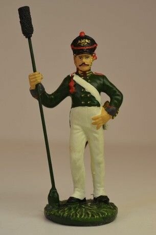 Оловянный солдатик 54мм, Унтер-офицер, фейерверкер лейб-гвардии артиллерийской бригады в парадной форме, 1812 г.