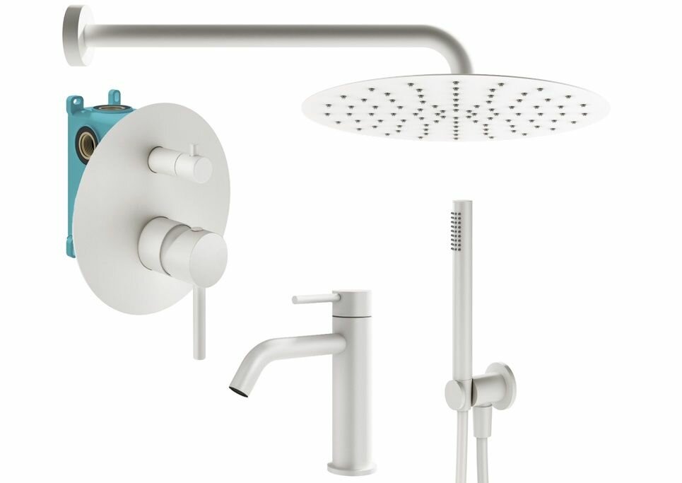 Комплект смесителей для душа Plumberia Selection KITXO18BO53, Белый матовый