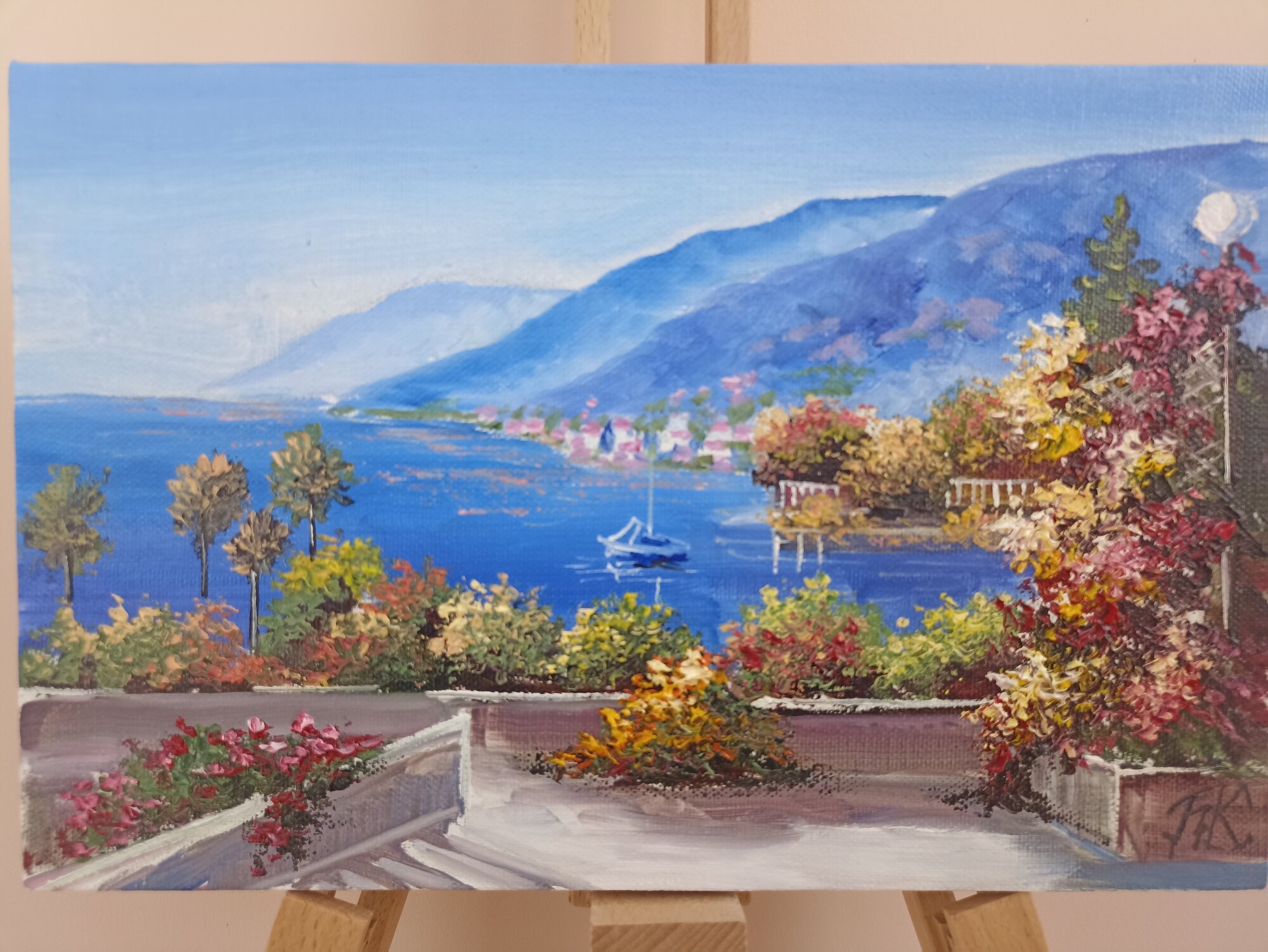 100% ручная работа, 100% живопись от Художественной мастерской Грёзы. Картина маслом на холсте из серии "Морские пейзажи". Средиземноморье. Размер картины 20х30 см.