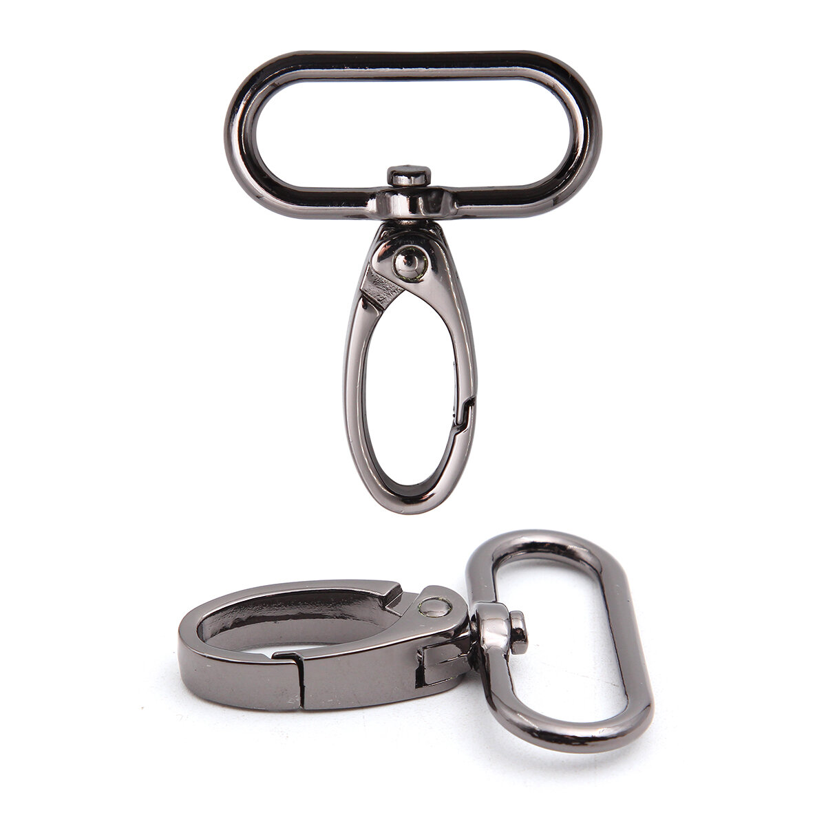 Карабин для сумки поворотный с рамкой, 30 мм (38*49 мм), металл (черный никель), 4 шт