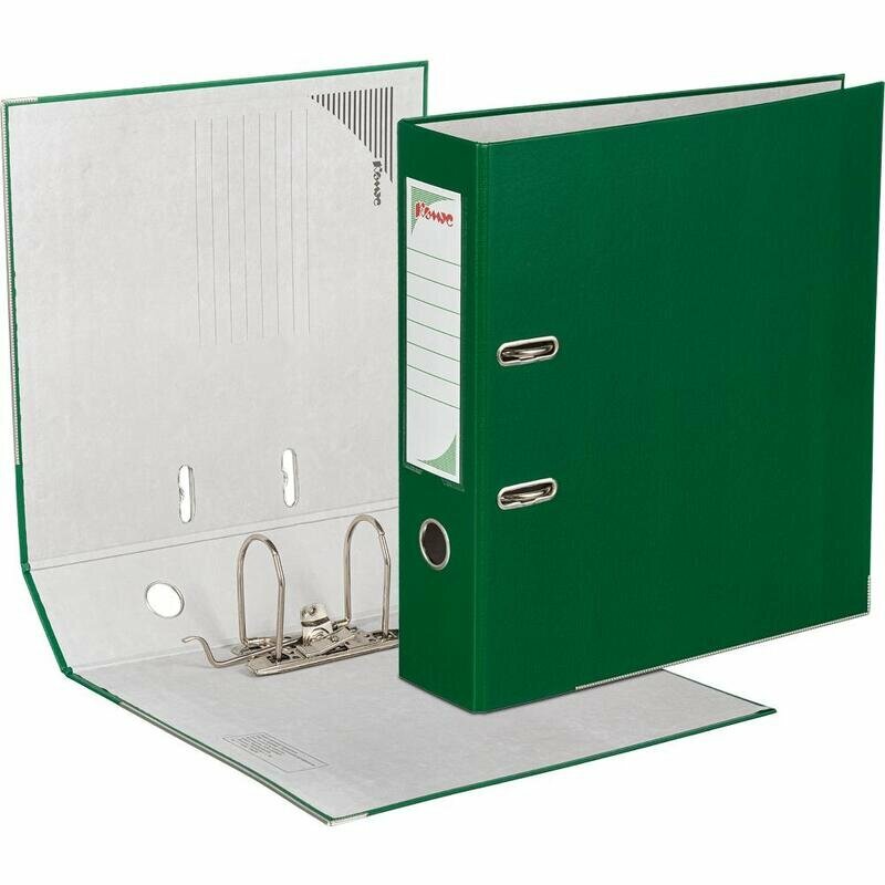 Папка-регистратор Комус Экономи 80 мм зеленая, 1017485