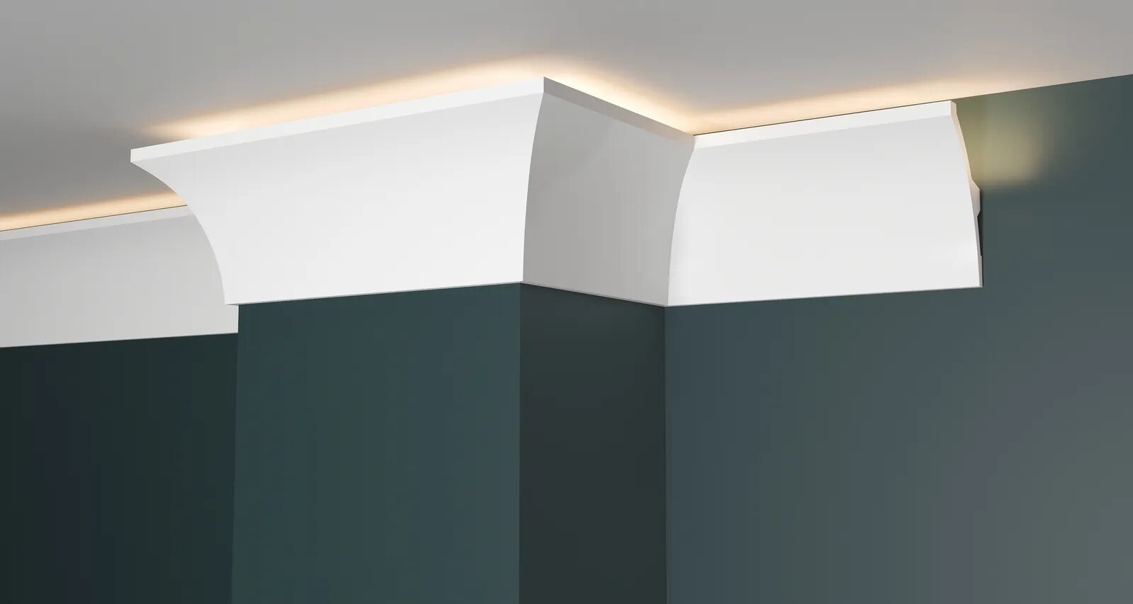 Потолочный плинтус (карниз) Декор Дизайн DD512, размер 80х40x2000мм, с отражателем, под покраску