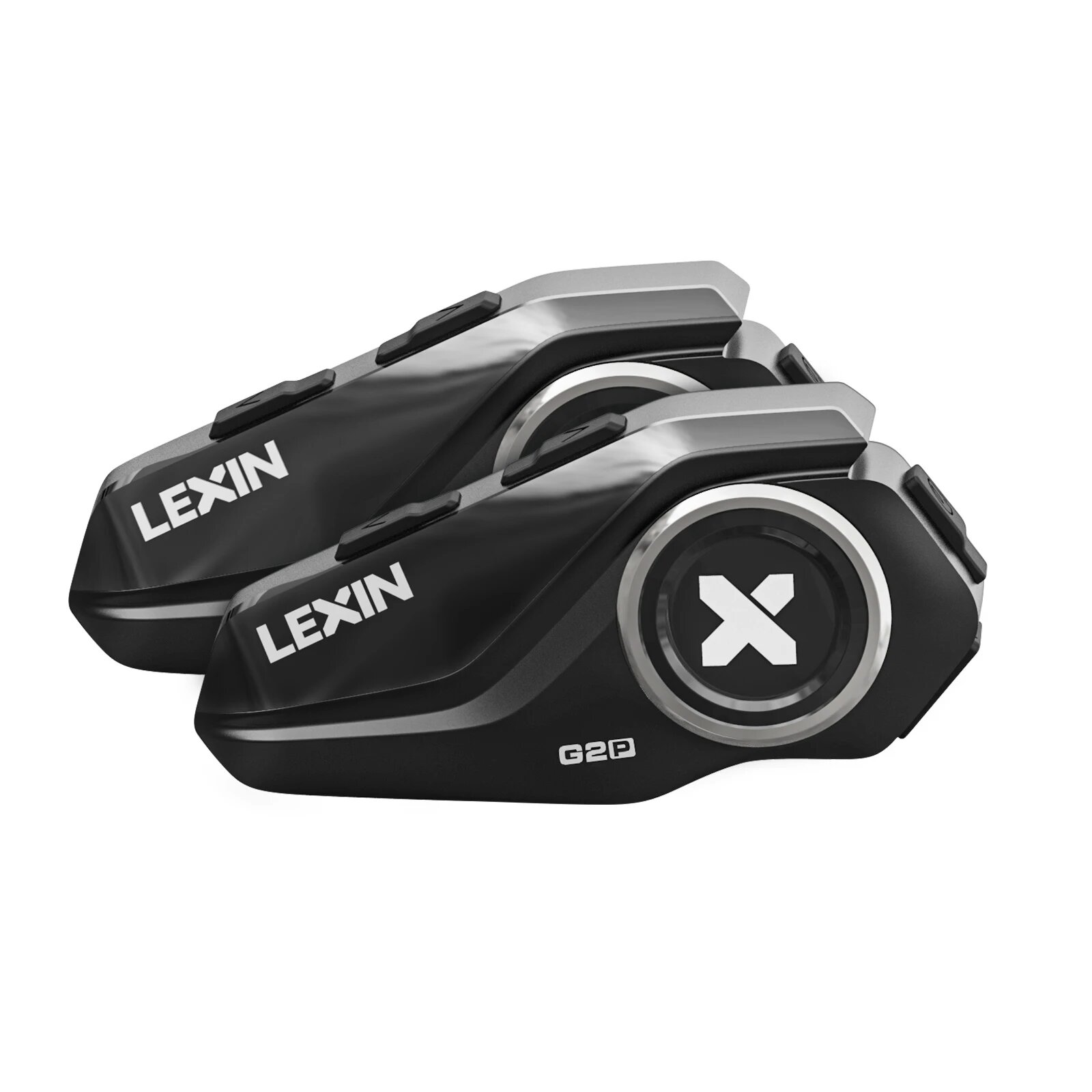Lexin-G2P Мотоциклетный шлем Bluetooth-домофон до пары 6 гонщиков и дизайн с большой кнопкой, сменный узор, 120 км/ч G2P-2PCS