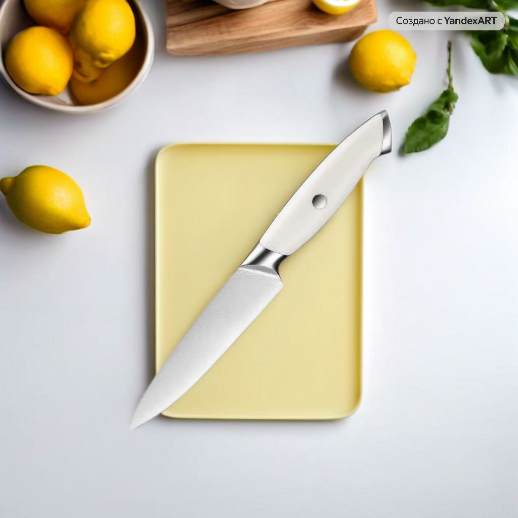 Нож кухоный универсальный кованый из нержавеющей стали в подарочной упаковке, JDtec™ Satin-Prof Powerful knife stainless steel 5Cr15Mov/1.4116