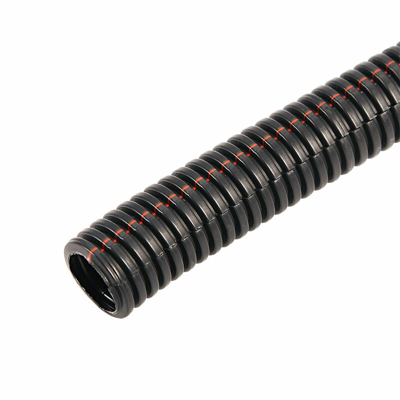 Труба автомобильная гофрированная ПП, Ø4,6мм, разрезная, негорючая (бухта 100 м/уп) REXANT 100 метр арт. 15-0501