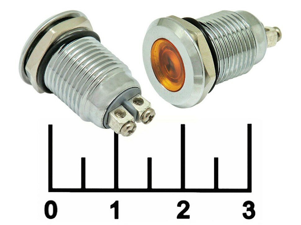 Индикатор антивандальный 12-24V GQ12D-Y желтый