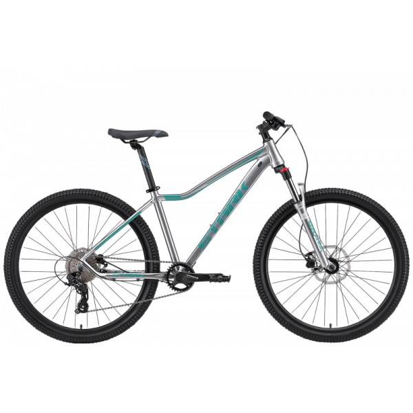 Велосипед STARK Viva 27.2 HD 2024 (требует финальной сборки), Цвет серебристый металлик-мятный, Размер 14"