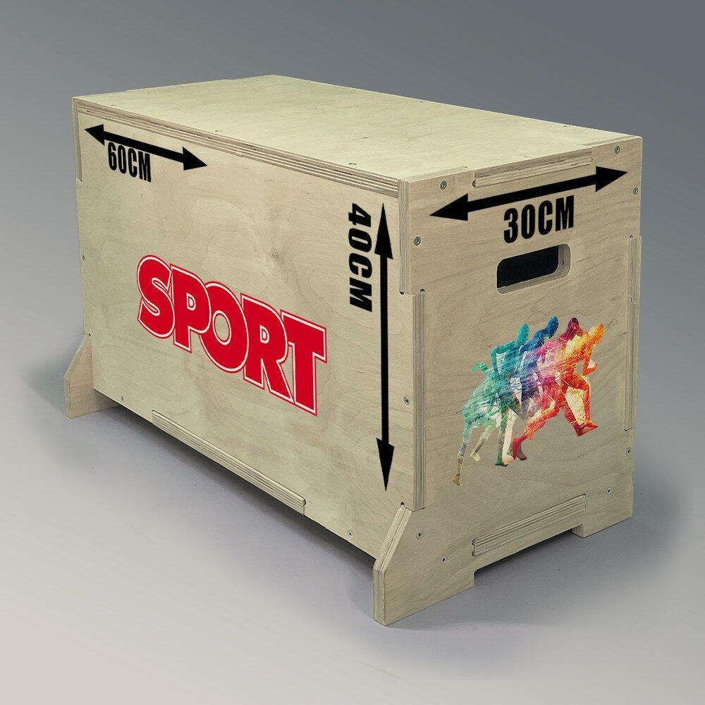 Плиобокс, тумба, опора для прыжков универсальный с принтом Спорт - 520