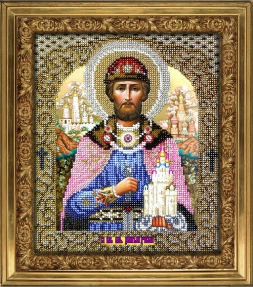 Набор для вышивания Вышиваем бисером #L-50 Святой Дмитрий, Вышивка бисером, 19 x 22 см