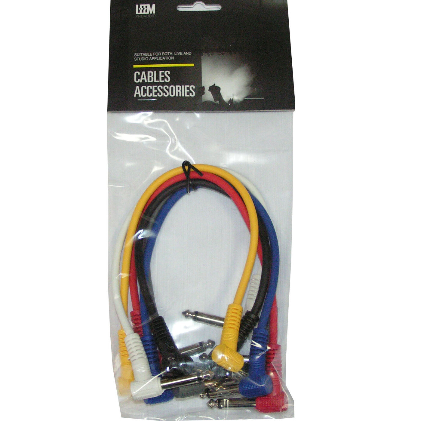 Набор инструментальных соединительных кабелей патчей Leem (30 см) , цветные, 6 шт.