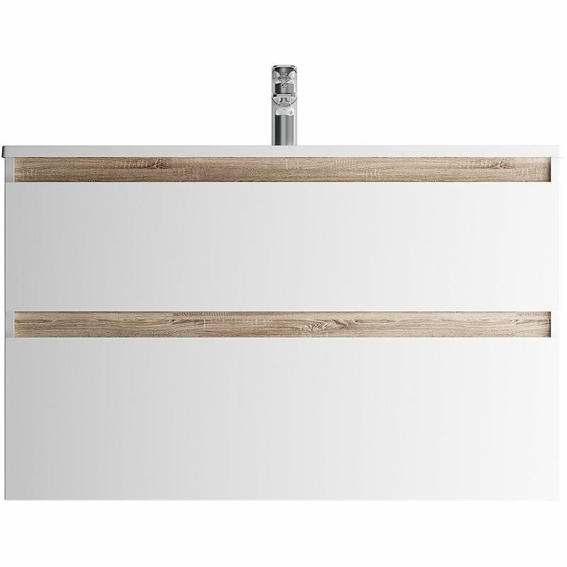 M85AFHX1002WG X-Joy, База под раковину Am.Pm, подвесная, 100 см, 2 ящика, белый глянец