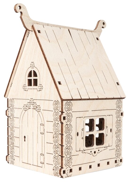 Модель Избушка Lemmo 12 деревянных деталей 0176 5+ можно раскрасить акриловыми красками