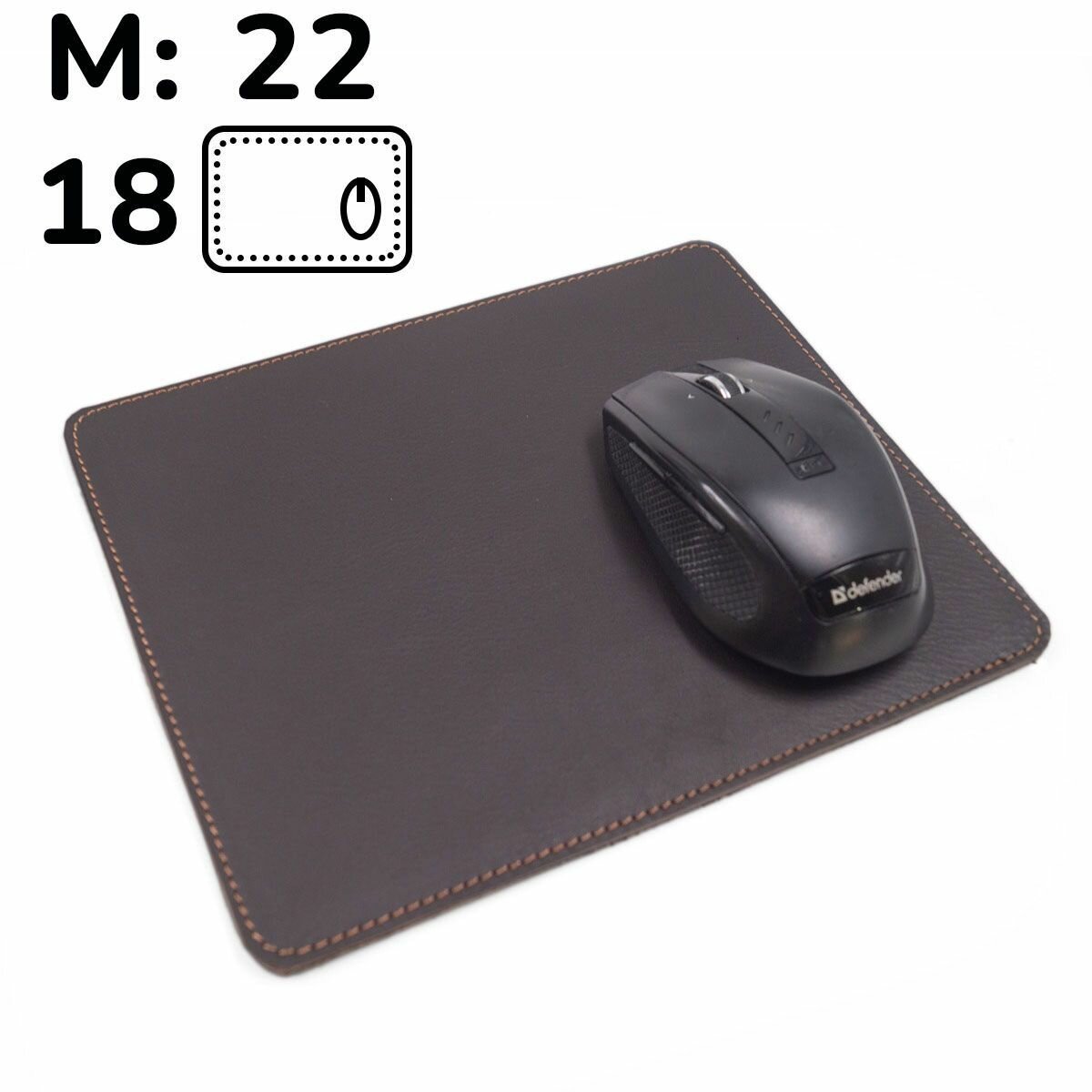 Коврик для мышки 18 х 22 см из натуральной кожи Audmorr J, NewPad M Choc