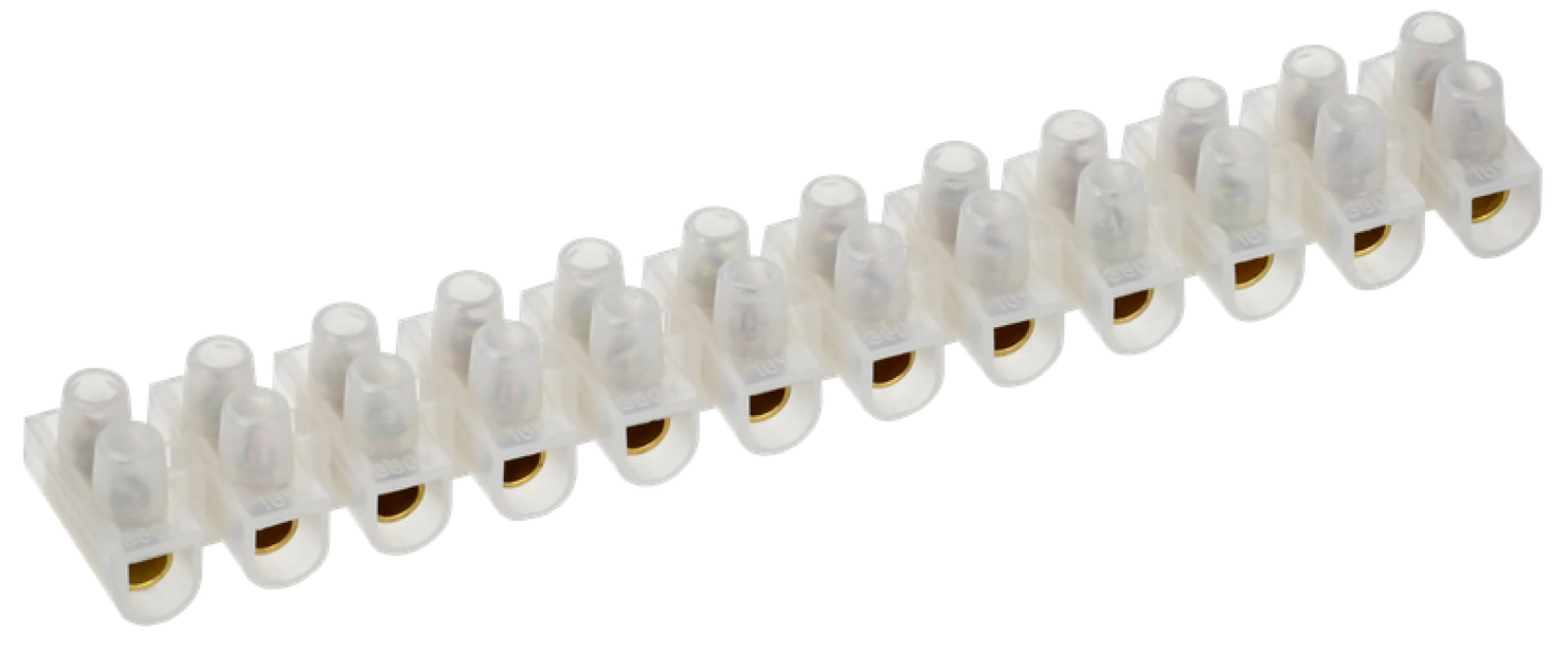 Клеммная колодка IEK / ИЭК ЗВИ-20 винтовая, в корпусе из полиэтилена, белая, 12 пар, сечение 4-10мм2, 20А, 400В / электрика