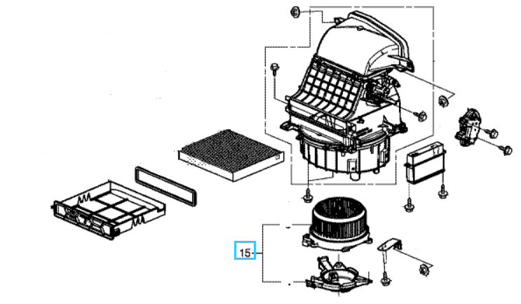 Двигатель в сборе, вентилятор (Оригинал)